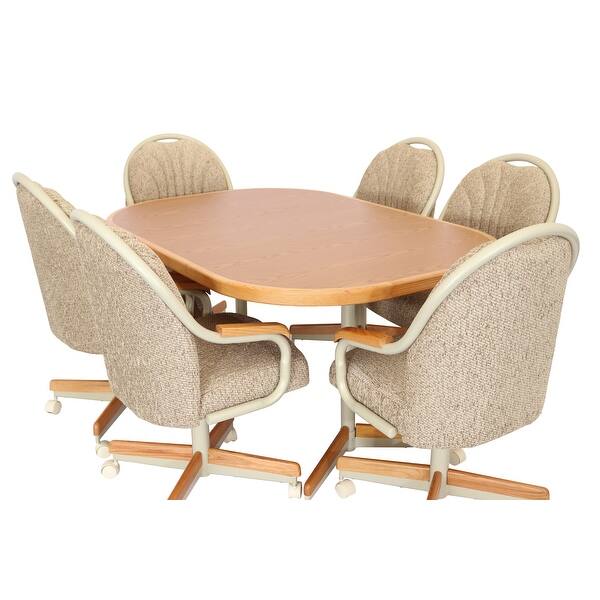 Caster Chair Company 7-Piece 42x[42/60] Oak Caster Castor Dining Set ...